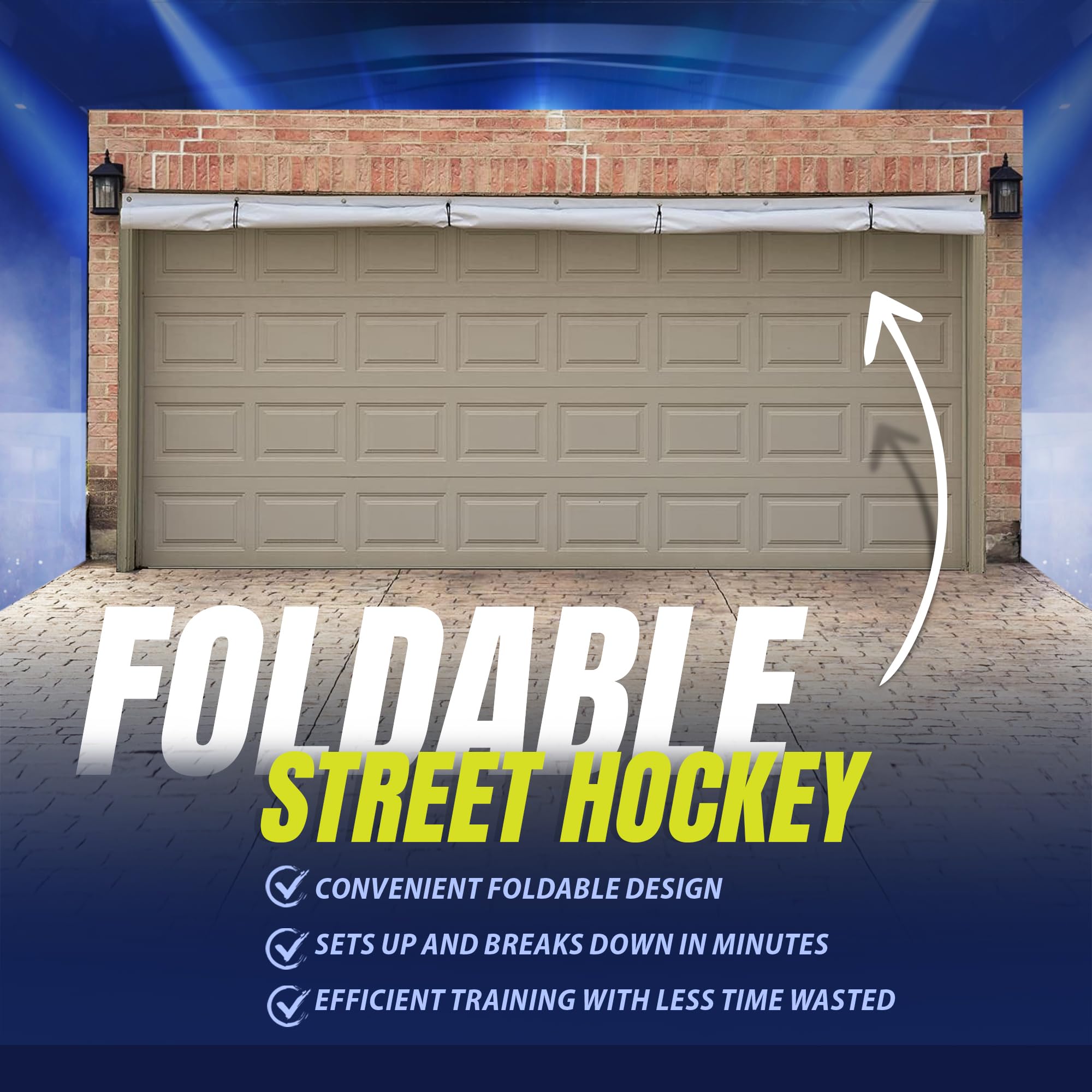 Winnwell Hockey Garage Shooting Tarp - Foldable Street Hockey Goalie Pads - Training Equipment for Shooting Target Games
