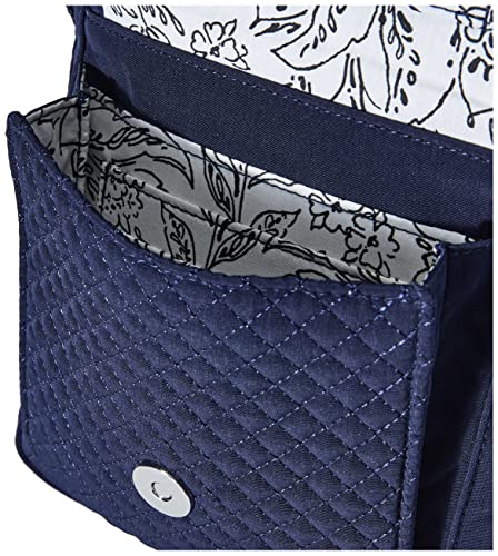 Vera Bradley Women's Microfiber Mini Hipster Crossbody Purse With RFID Protection, Navy, One Size