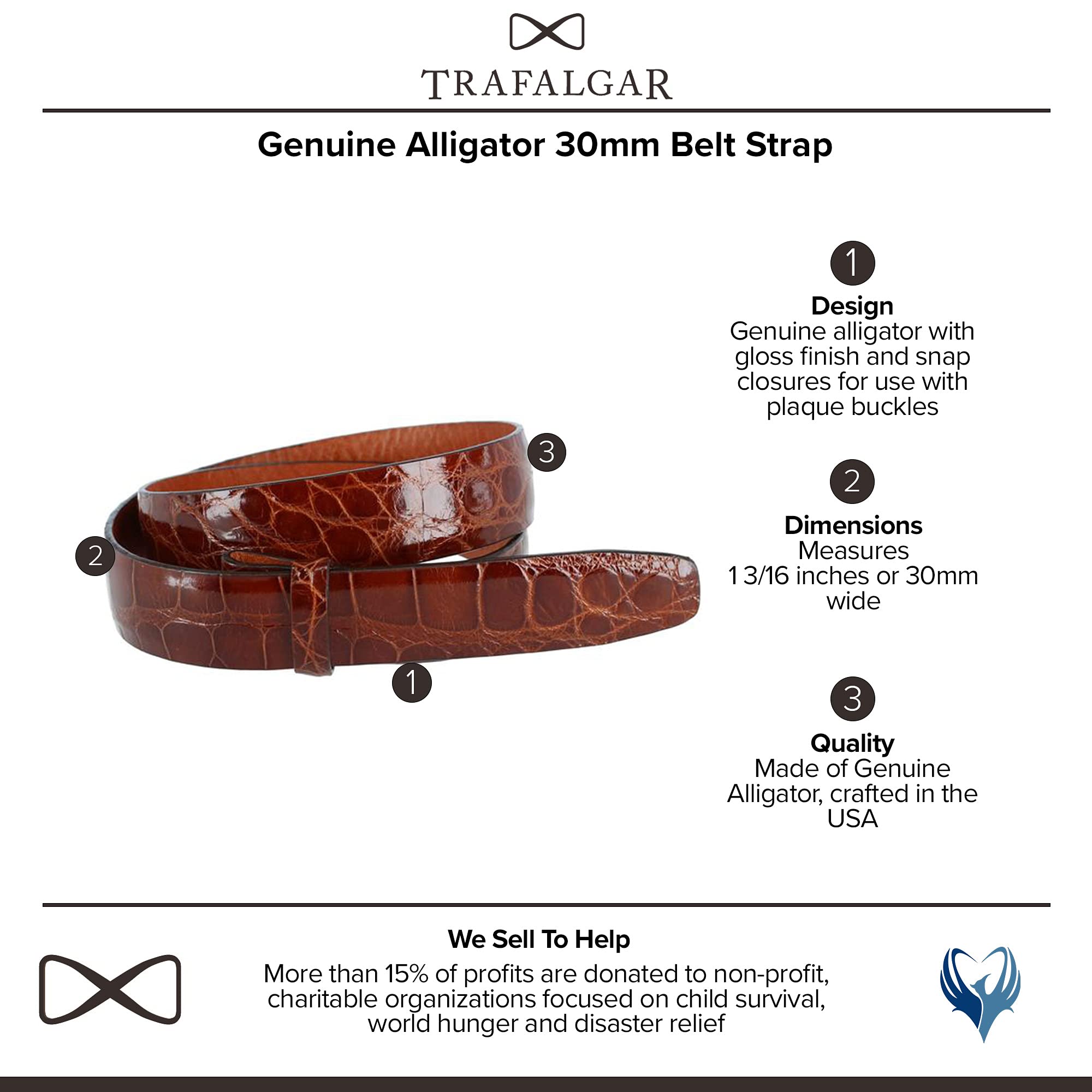 Trafalgar Genuine Alligator 30mm Belt Strap