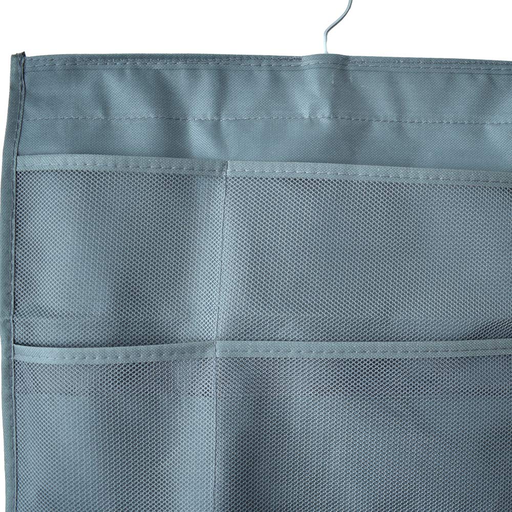 Renashed Durable Closet Underwear Organizer Dual-Sided Hanging for Bra Underwear, Tshirts, Underpants, Socks, Makeup and Sunglasses 30 Pocket Mesh Hanging Storage Gray