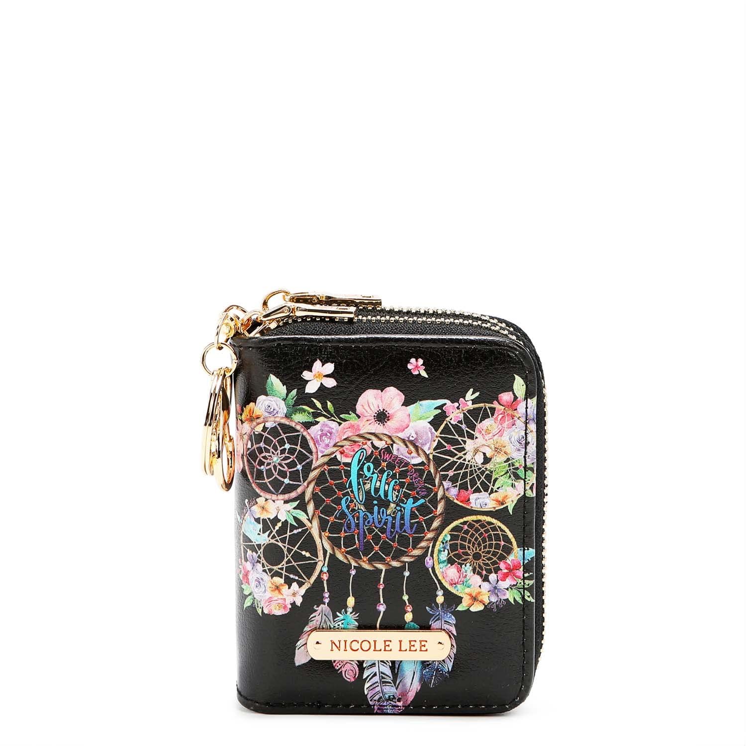 PRT6319 DREAM OFFALL COLORS DOUBLE ZIP ACCORDION CARD HOLDER