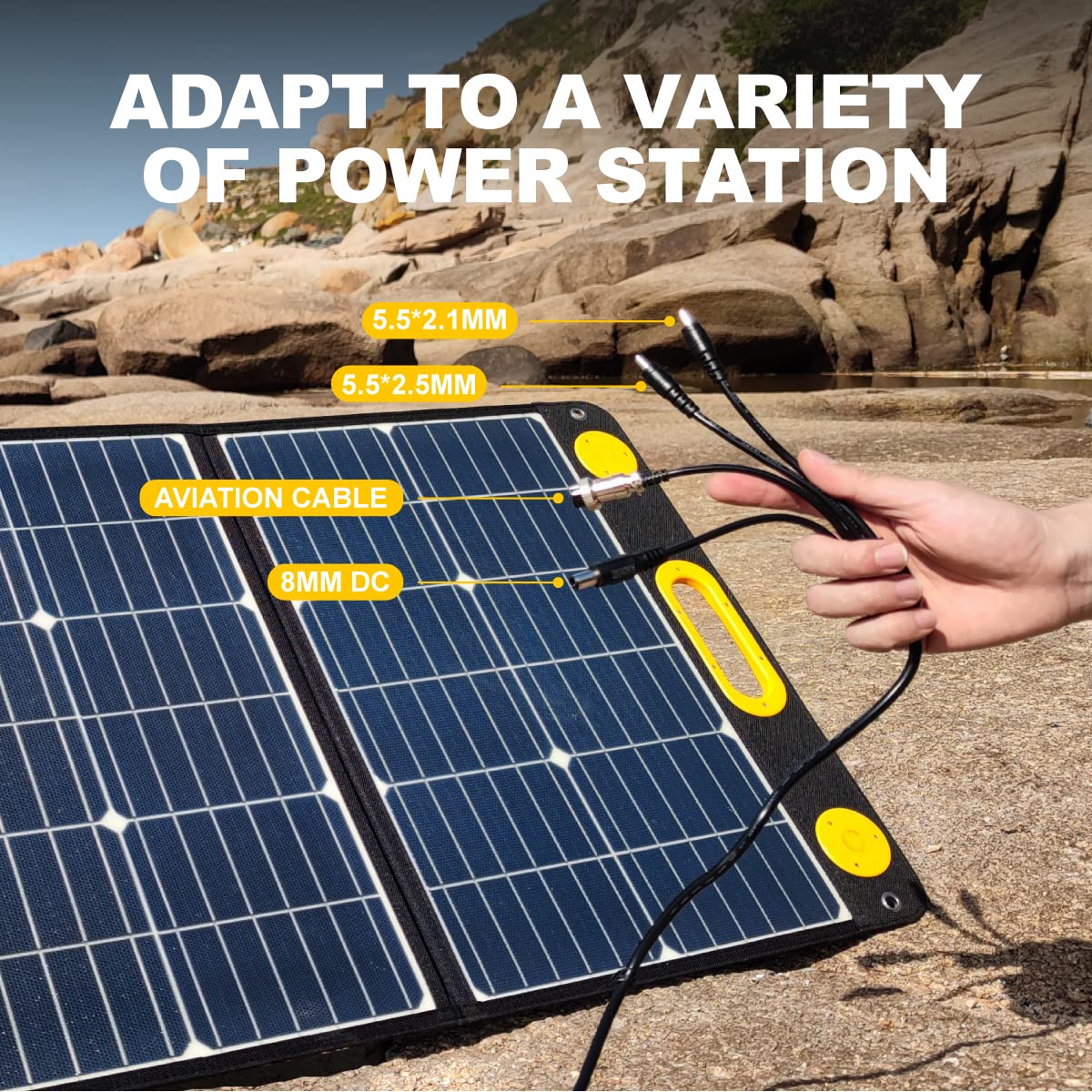 Togo Power 60W Solar Panel for Jackery Explorer 160/240/500/ROCKPALS/Flashfish/Baldr as Portable Solar Generator, Portable Foldable Solar Outputs Battery Charger for Outdoors Camping RV