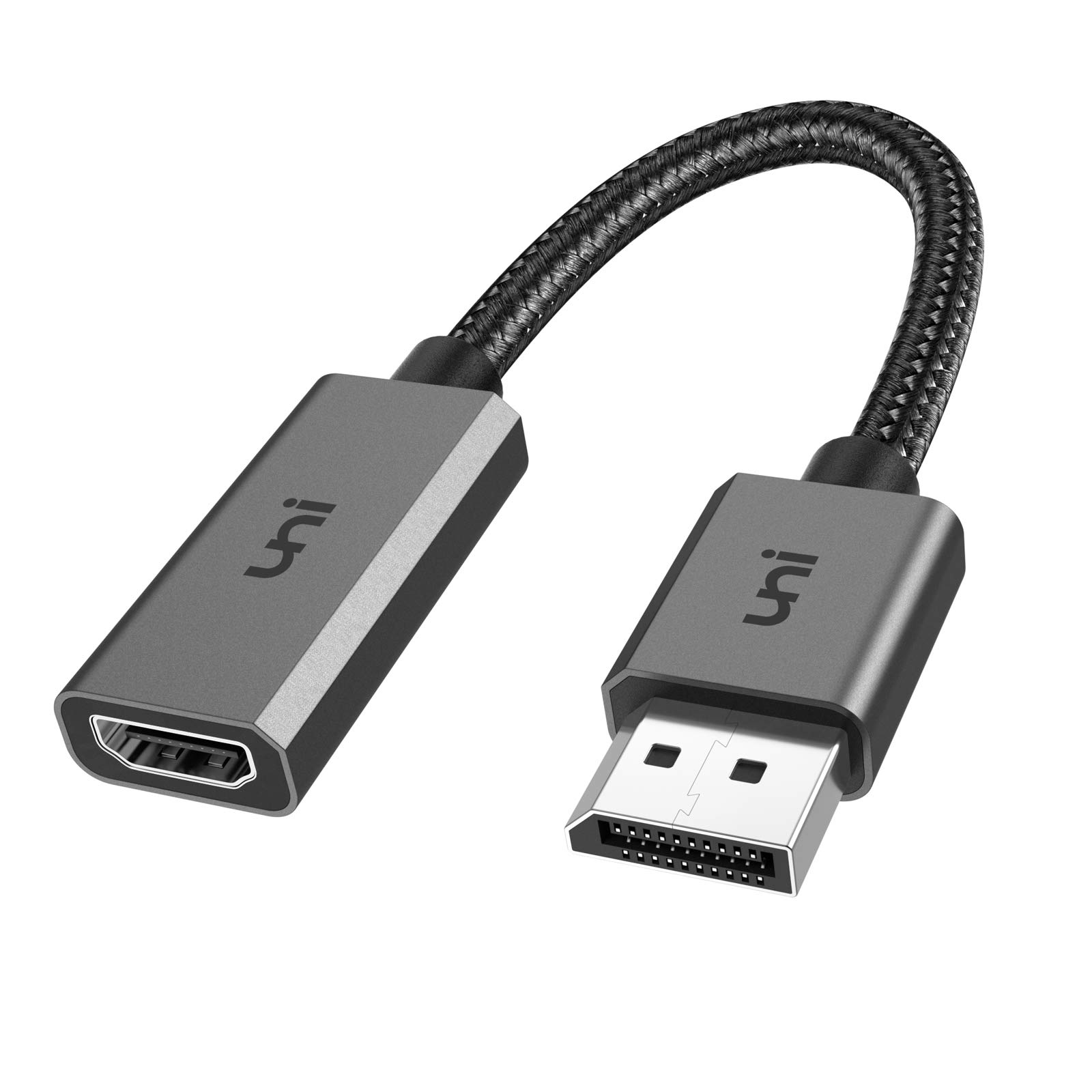 uni DisplayPort to HDMI Adapter, DP to HDMI Adapter (4K UHD Directional Display Port to HDMI Converter Compatible for Lenovo, HP, DELL, GPU, AMD, NVIDIA and More
