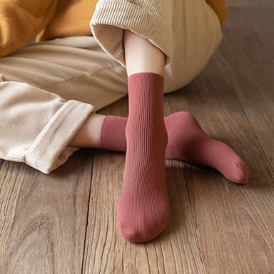 ZQFFB Winter Socks for Women 5 Pairs Warm Thick Thermal Socks Fleece Snow Socks for Cold Weather