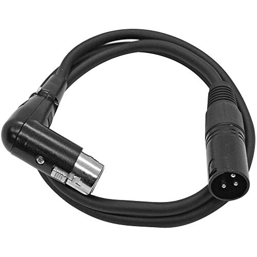Seismic Audio - SA-RSX3-3 Foot Right Angle XLR Female to XLR Male Microphone Patch Cable - 3' Mic Cable for Professional PA DJ Equipment