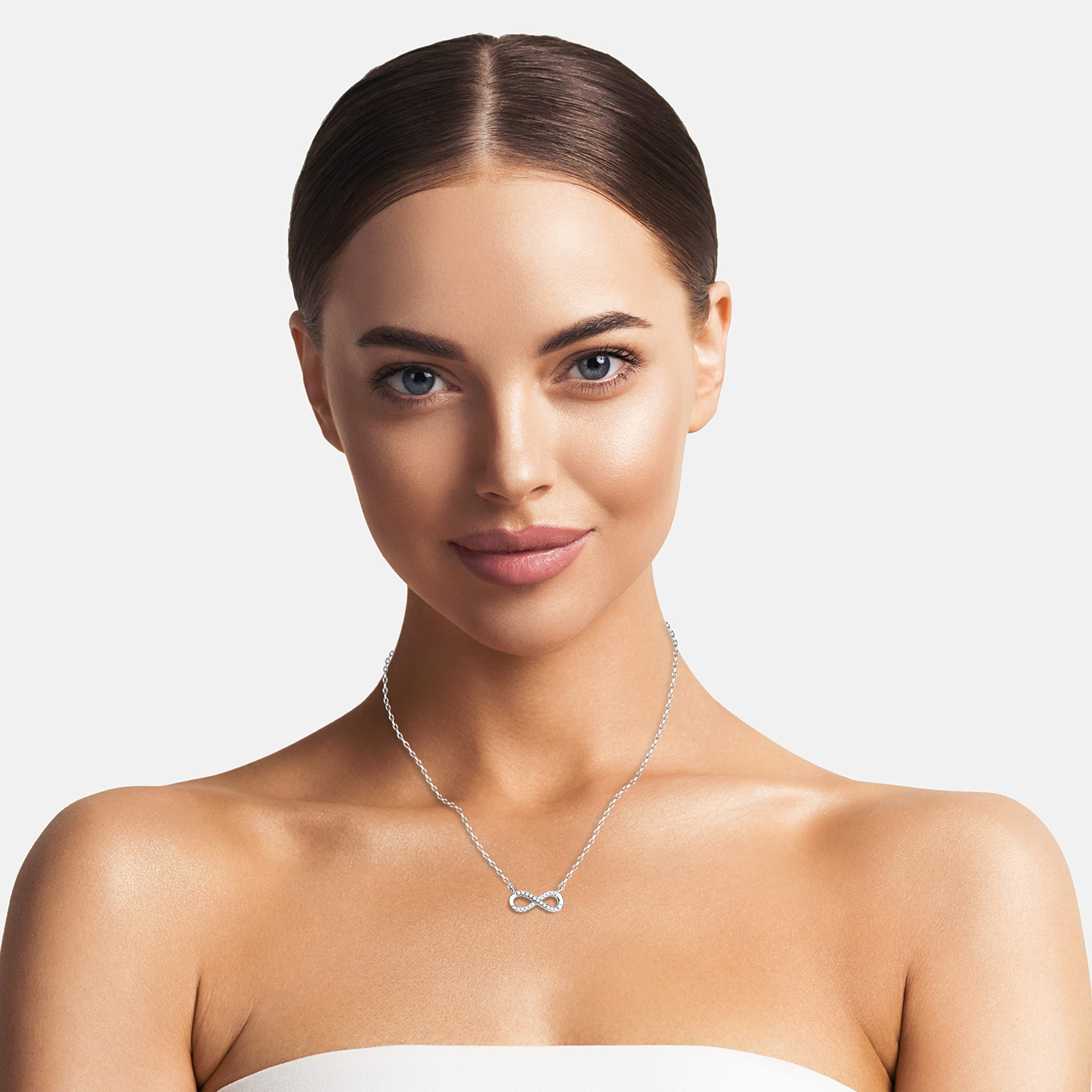 Sofia Milani - Women's Necklace 925 Silver - with Zirconia Stones - Infinity Pendant - 50135