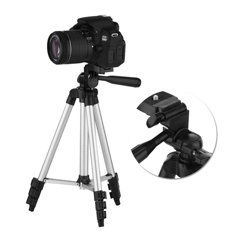 XIANYUNDIAN 4 Sections DSLR Camera Tripod Stand Mini Protable Tripod with Phone Mount Holder for LED Light Action Camera Mobile Phone Tripod Camera Tripods