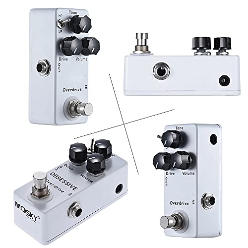 WYFDP Mini Guitar Effect Pedal Obsessiver Compulsive Overdrive True Bypass Zinc-Aluminium Alloy Body