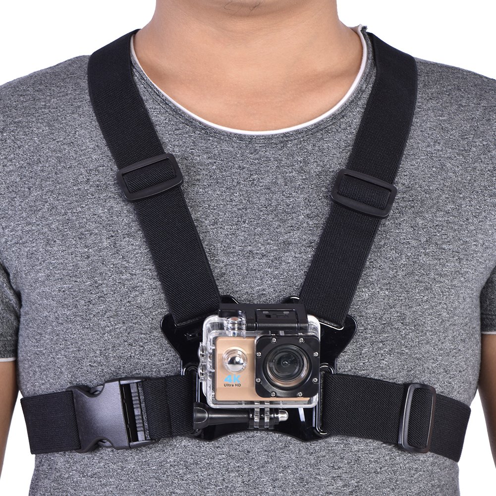 T osuny Adjustable Body Chest Strap, Mount Harness Belt for Gopro 5/4/3+/3 Sport Camera Skiing for Mountain Biking,Motocross,Paddle Sports with Adjustable and Solid Buckles