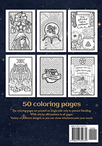 Wicca Coloring Book for Adults: A Relaxing Witch Coloring Pages with Affirmations to help you get through your day