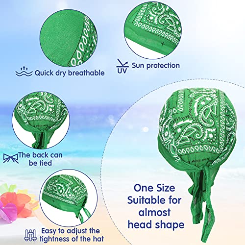 Xaatren 18 Pieces Do Rag Skull Cap Paisley Pattern Bandanna Biker Head Wraps Quick-Drying Hats, Sweat Wicking Beanie for Men and Women, Multicolor, 4XL