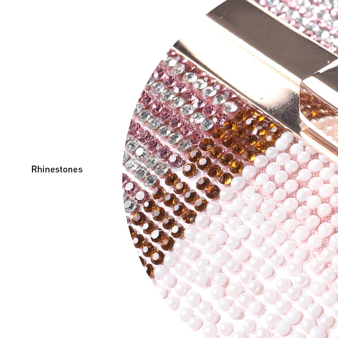 TANOSII Women Stack of Cash Evening Bag Crystal Rhinestone Clutch Money Shoulder Bag Dollar Bill Purse Cylindrical Shape Pink