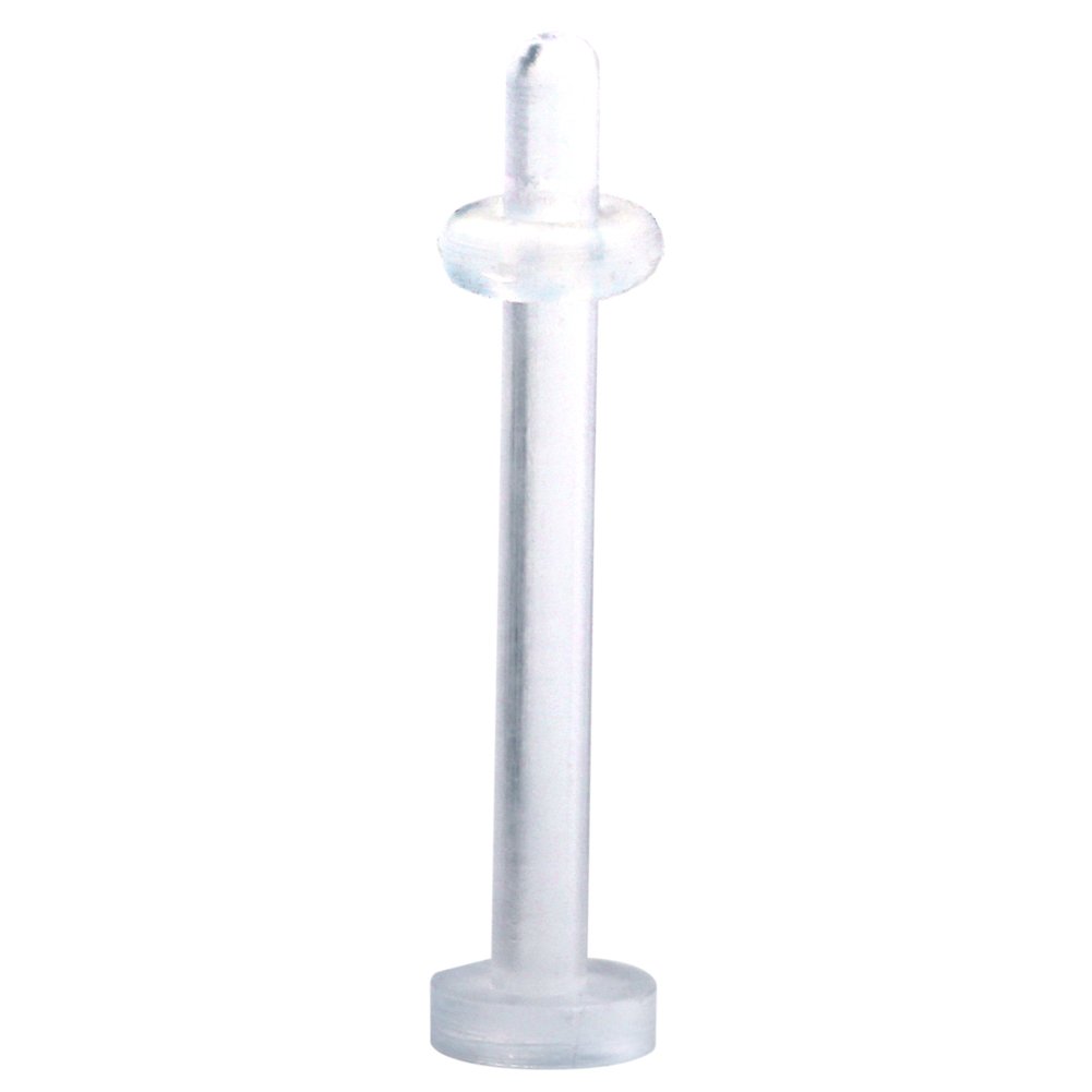 PiercingJ 20pcs Lot 16G Clear White Flexible Bioplast Lip Labret Retainer 3/8" Bar Piercing for Lip Nose Ear