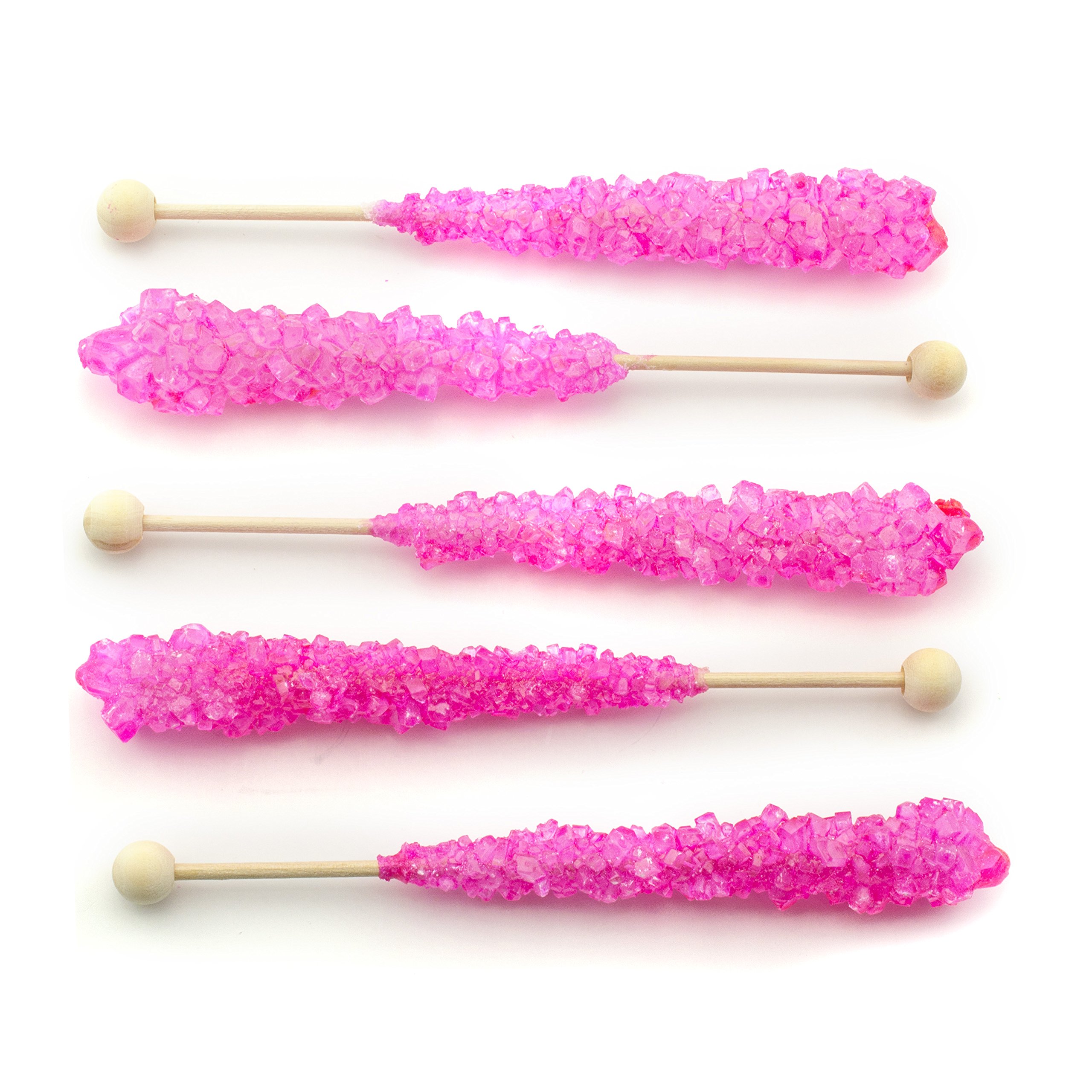 Rock Crystal Candy Sticks - Pink Cotton Candy (Cotton Candy, 12 Count)
