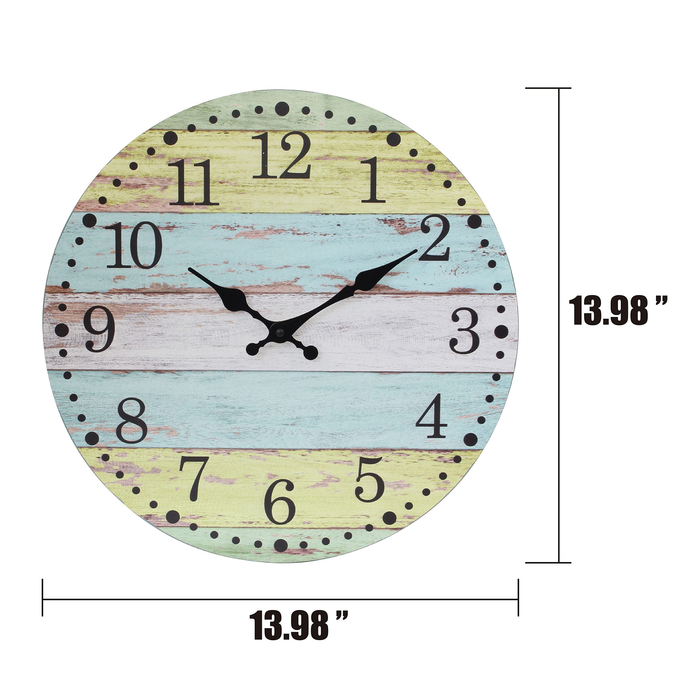 Stonebriar Vintage Farmhouse 14 Inch Round Battery Operated Hanging Wall Clock