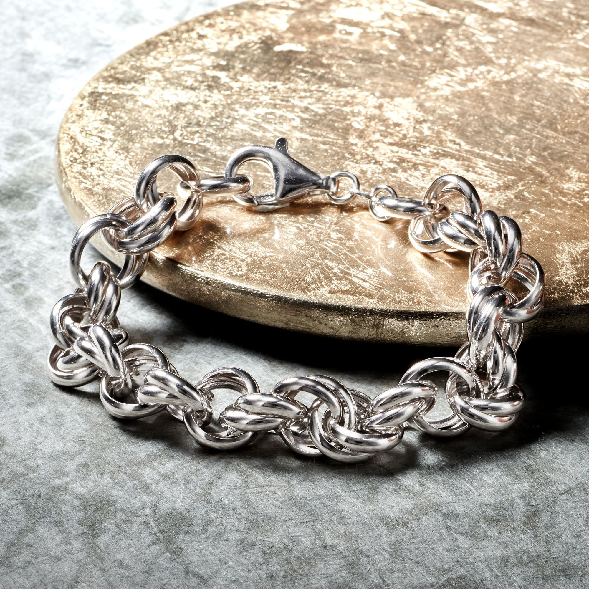Ross-Simons Italian Sterling Silver Double Rolo-Link Bracelet. 8.5 inches
