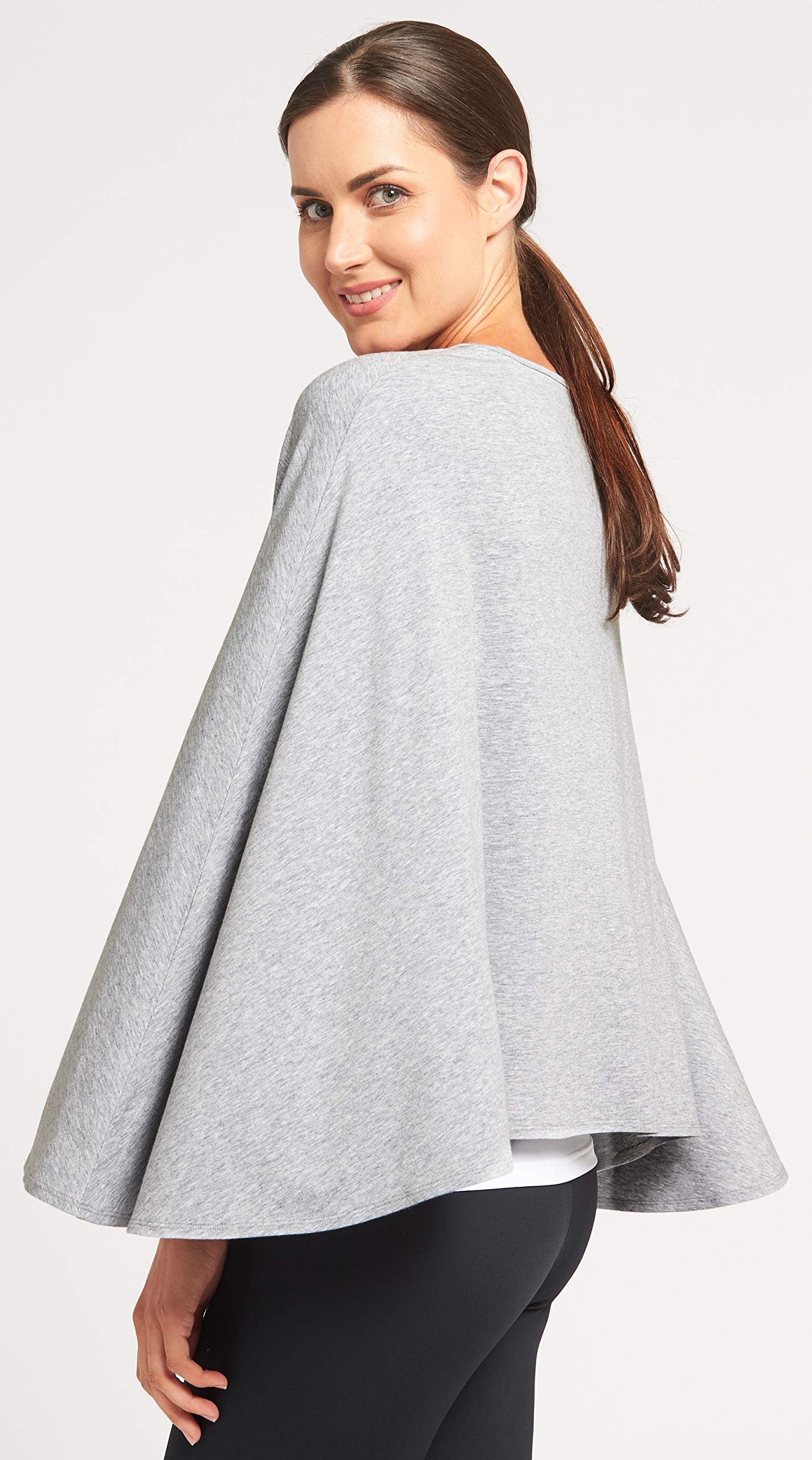 Solbari UPF 50+ Women's Sun Protection Sensitive Shrug - One Size - Light Grey Marle - UV Protection, Sun Protective