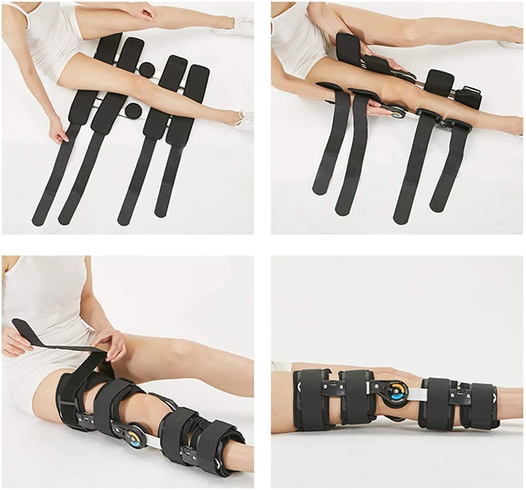 XBJYDMBDD ROM Knee Brace Hinged Knee Brace Patella Injury Fixator Bracket Medical Orthopedic Protector Adjustable Leg Stabilizer Knee Orthosis Splint Adjustable Knee Immobilizer