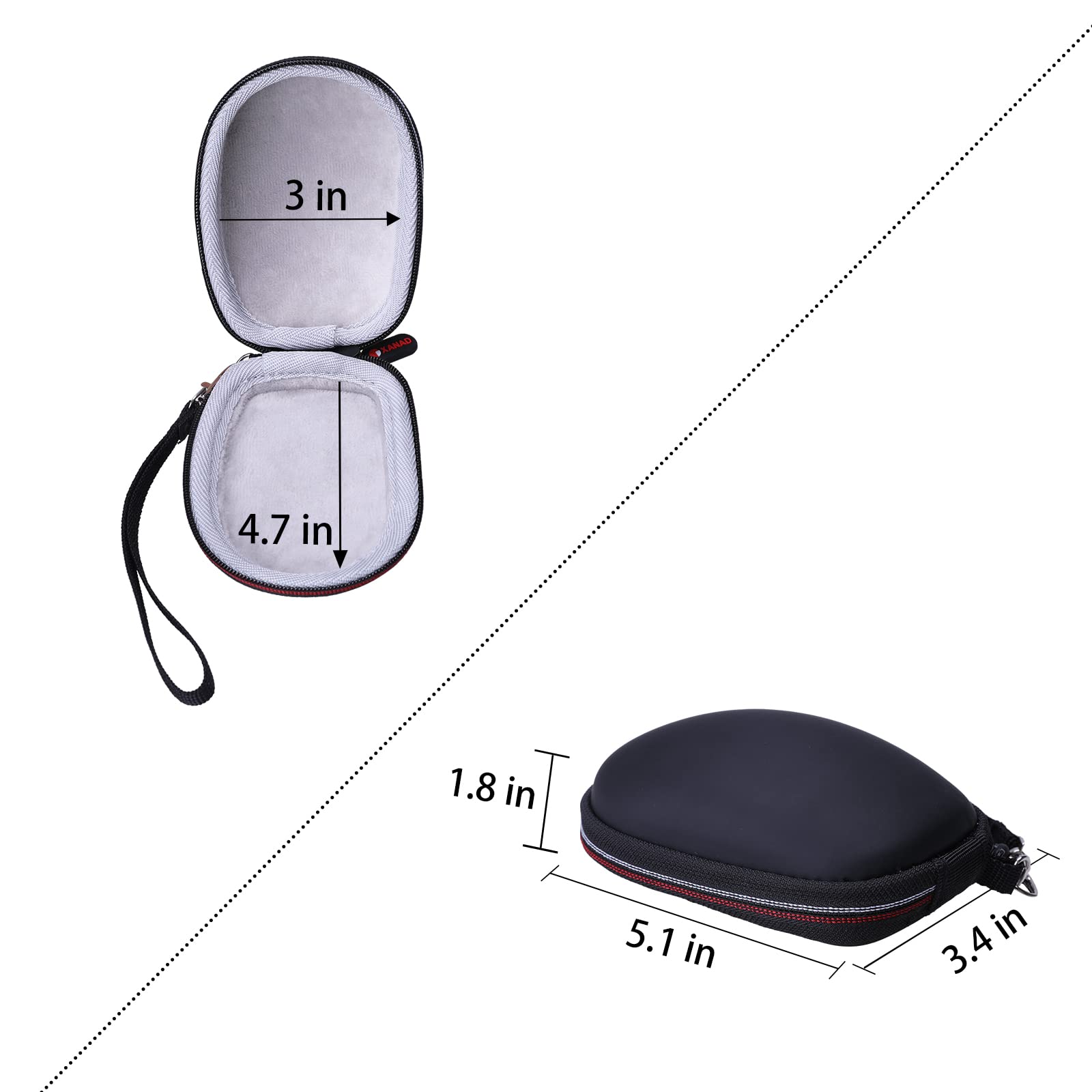 XANAD Travel Case for Razer Orochi V2 or Logitech G705 Mobile Wireless Gaming Mouse - Carrying Organizer Storage Bag