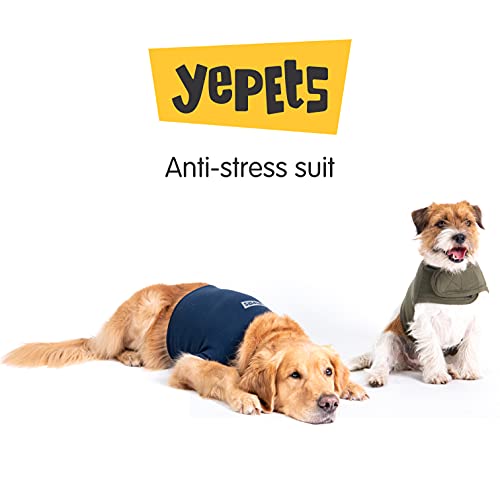 YEPETS Anti-Stress Suit for Dogs. 95% Cotton Relaxing and Calming Jacket (X-Small, Midnight Black)
