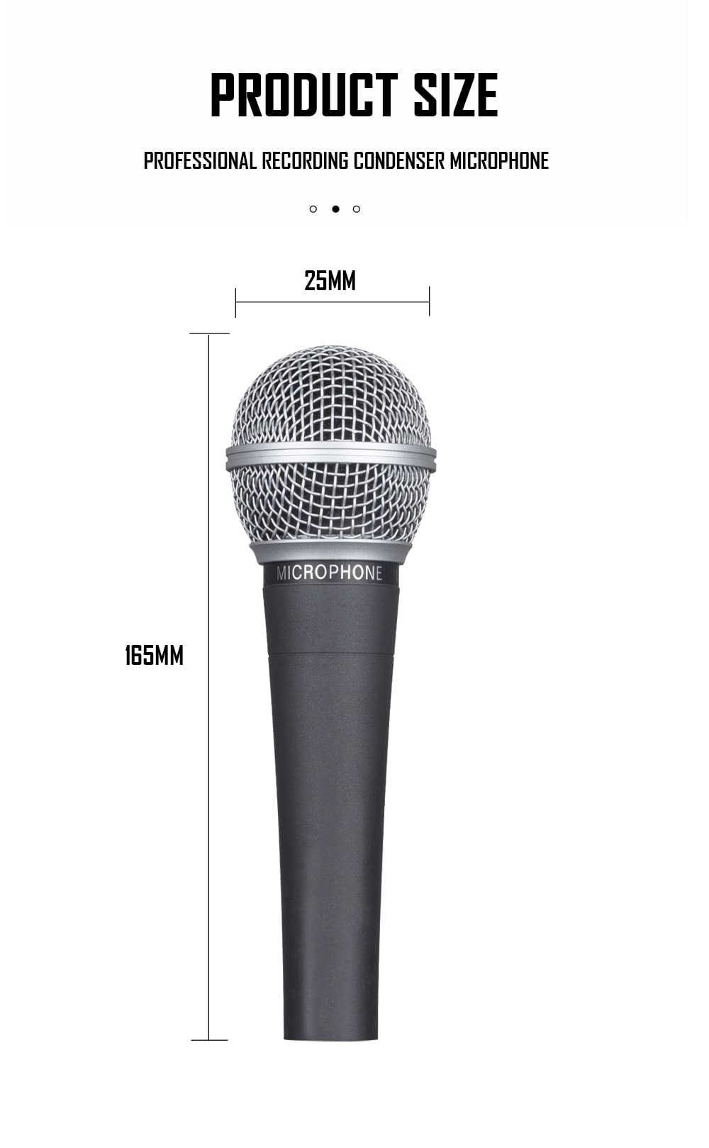 weymic Wm58 Classic Style Audio Instrument Professional Dynamic Handheld Microphone (Include Cable 16.4ft XLR to 1/4'',no On/Off Button)