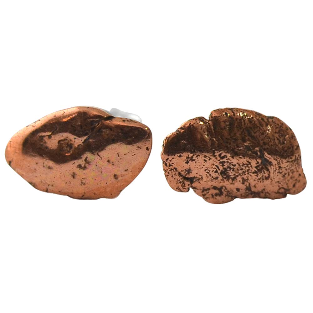 Starborn Copper Nugget with Sterling Silver Post Earrings