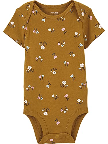 Simple Joys by Carter's Baby Girls' Short-Sleeve Bodysuit, Pack of 6, Multicolor/Floral/Forest Animals/Owl/Sheep, 3-6 Months