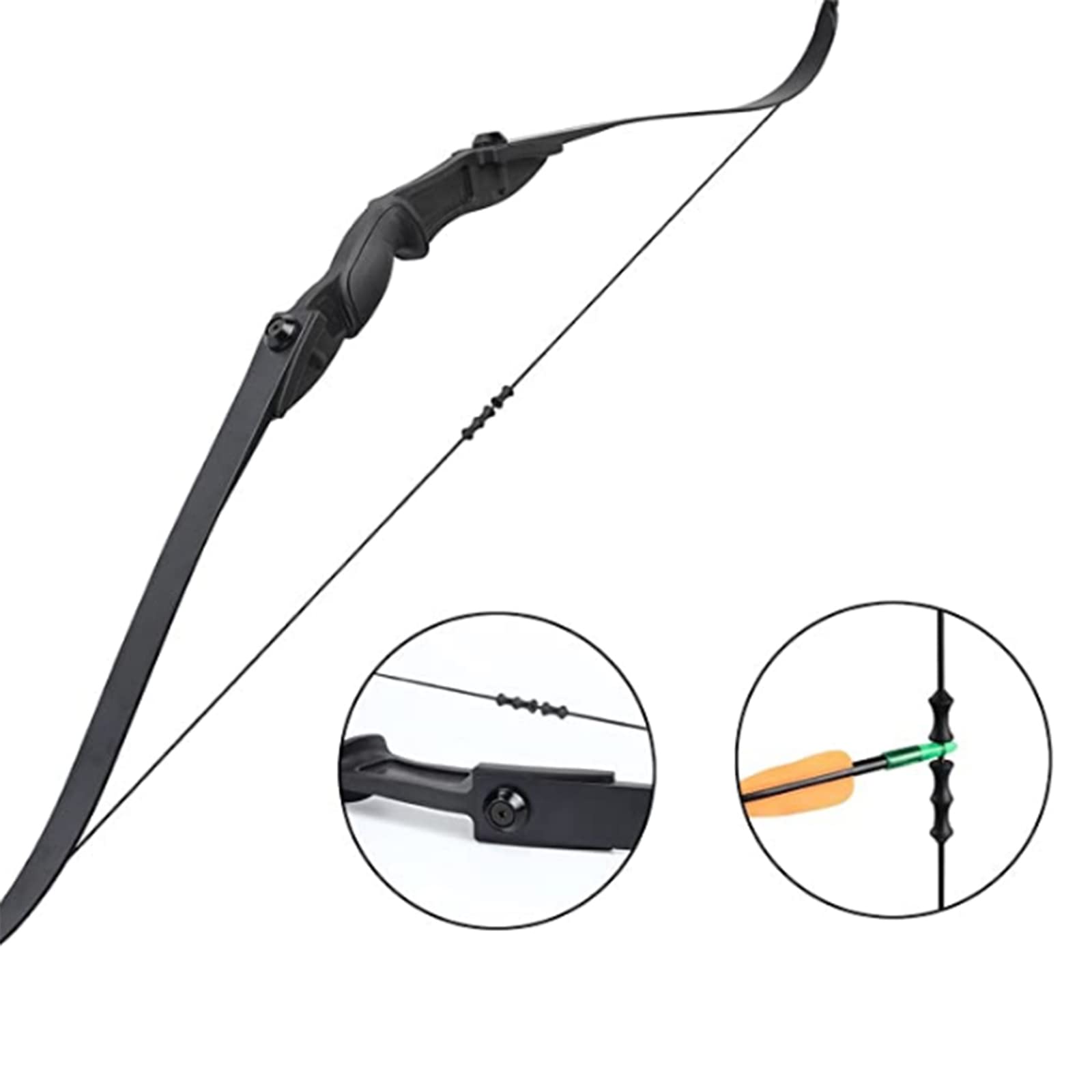 TargetEvo 53" Hunting Takedown Recurve Archery Bow Longbow Right/Left Hand 25.0 Pounds for Hunting CS Shooting Training