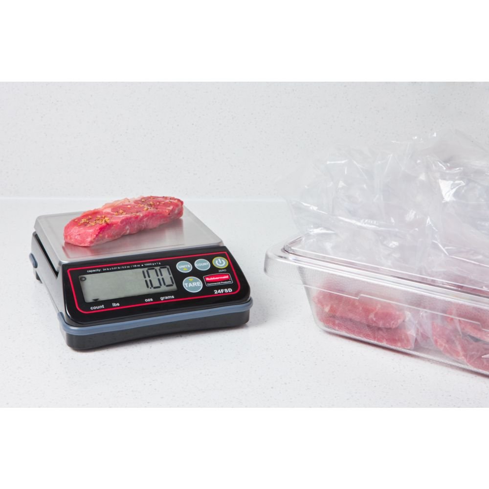 Rubbermaid Commercial Products 1812592 Full-Size Digital Scale for Foodservice Portion Control, 24 lb