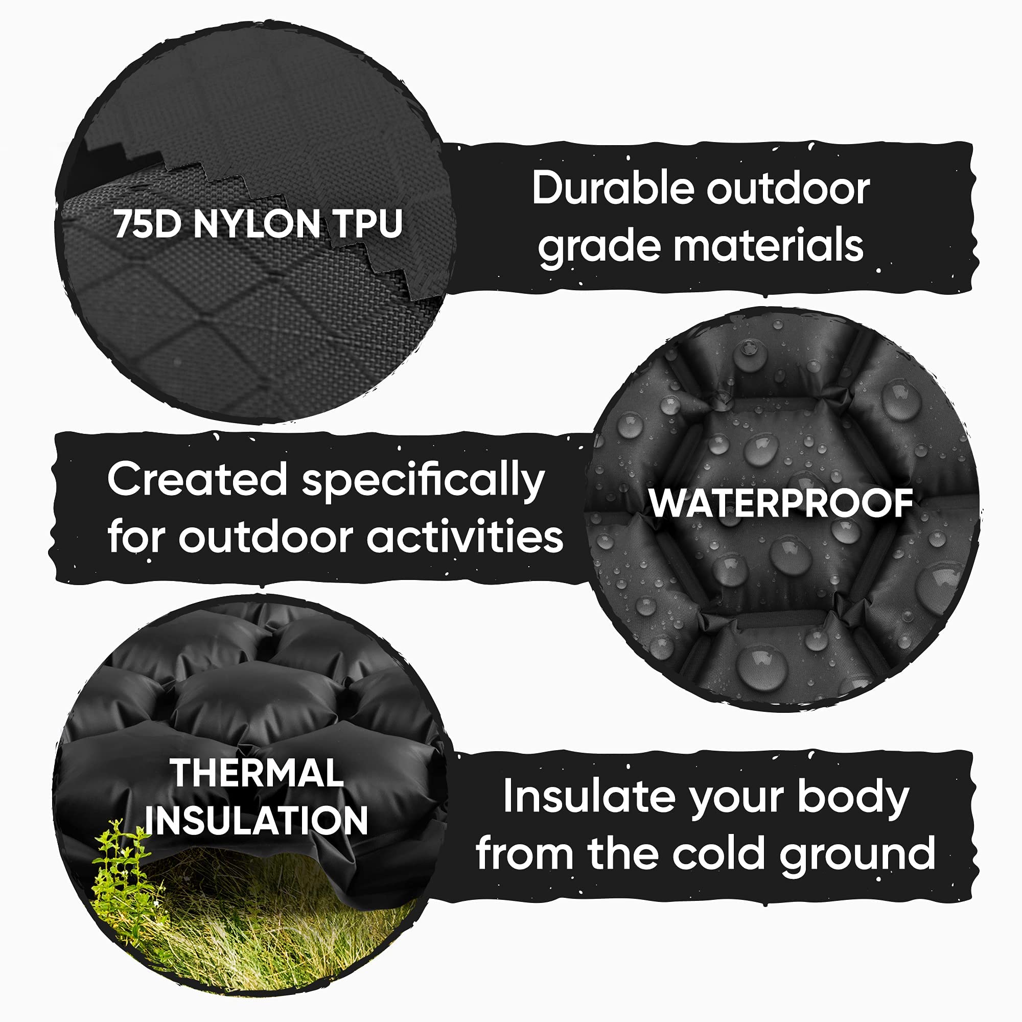 POWERLIX Ultralight Sleeping Pad for Camping, Self-Inflatable, Waterproof, Compact, 77.2 x 22.8 x 2.1 in