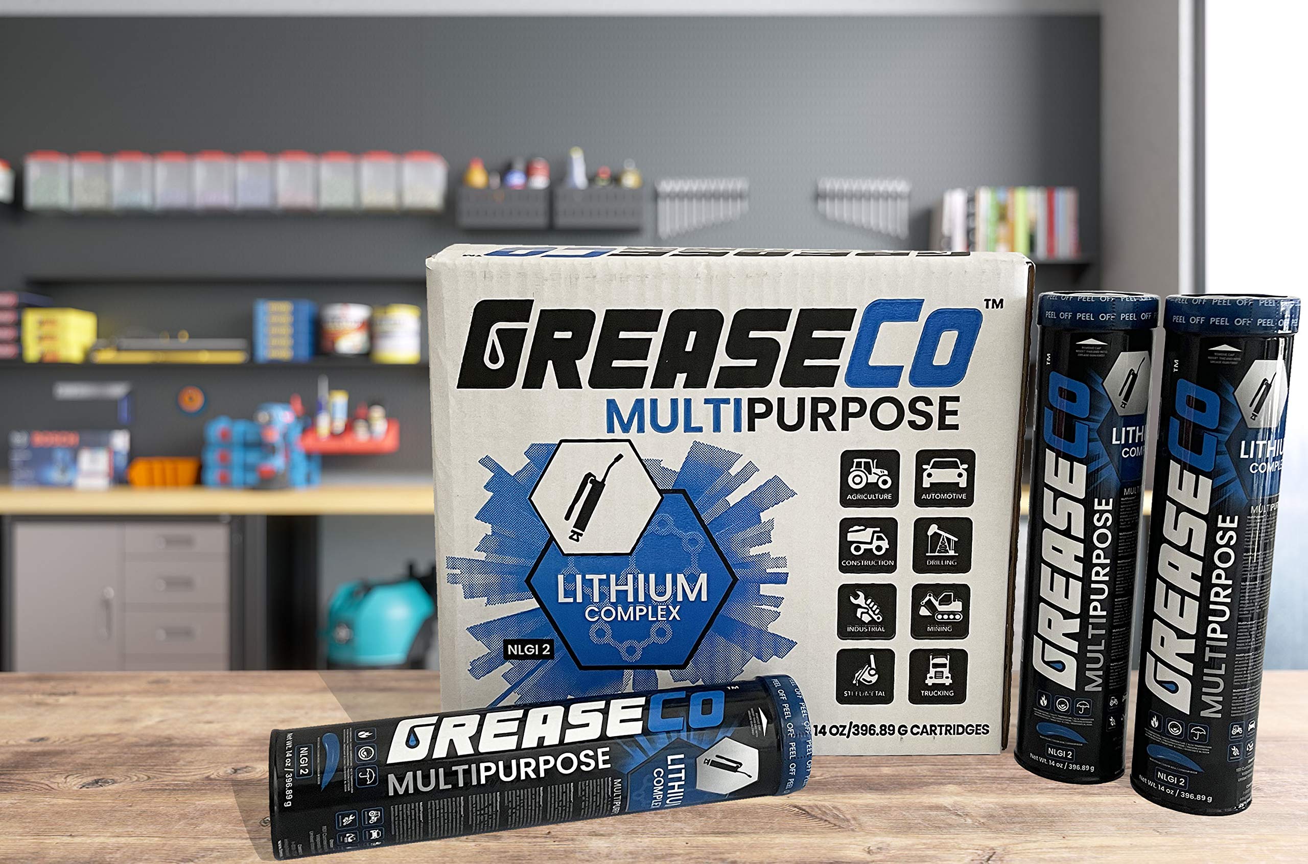 Wheel Bearing Grease Tube Lithium Complex | High Temp | Axle | Automotive | Tractor | Grease Cartridge for Grease Gun | Ball Joint | Marine | Blue | Case of Grease 10 Tubes | NLGI 2 | Multipurpose