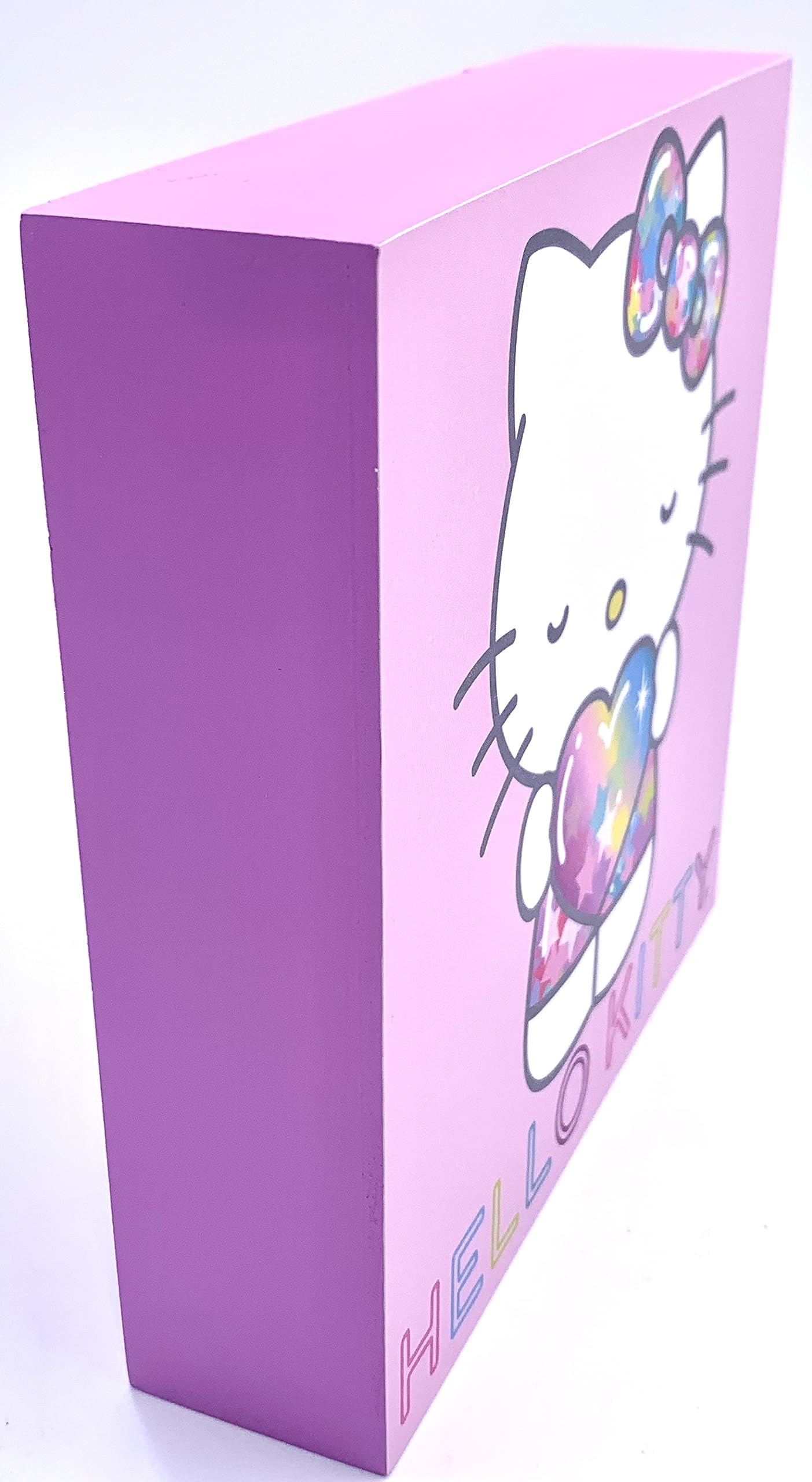 Silver Buffalo Hello Kitty Heart Box Sign Wall Art, 6 x 6 Inches - Pink, HK1789CC