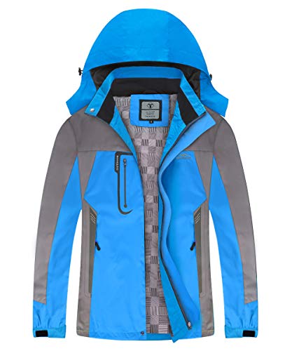 TOMSHOO Waterproof Jackets for Men Women Lightweight with Hood, Rain Jacket for Outdoor Ski Snow Mountain Cycling