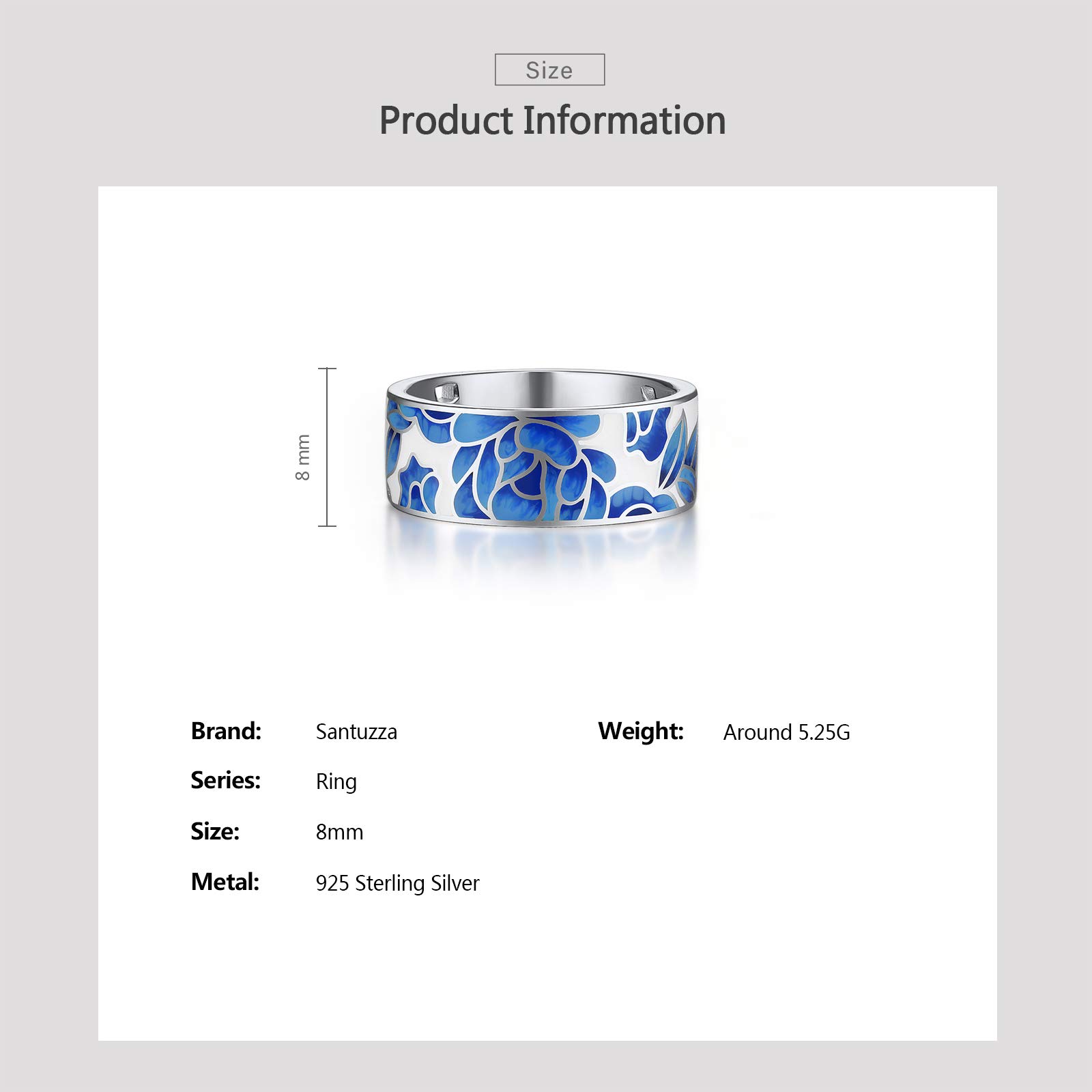 Santuzza Lotus Ring 925 Sterling Silver Enamel Flower Pattern Ring for Women (6)