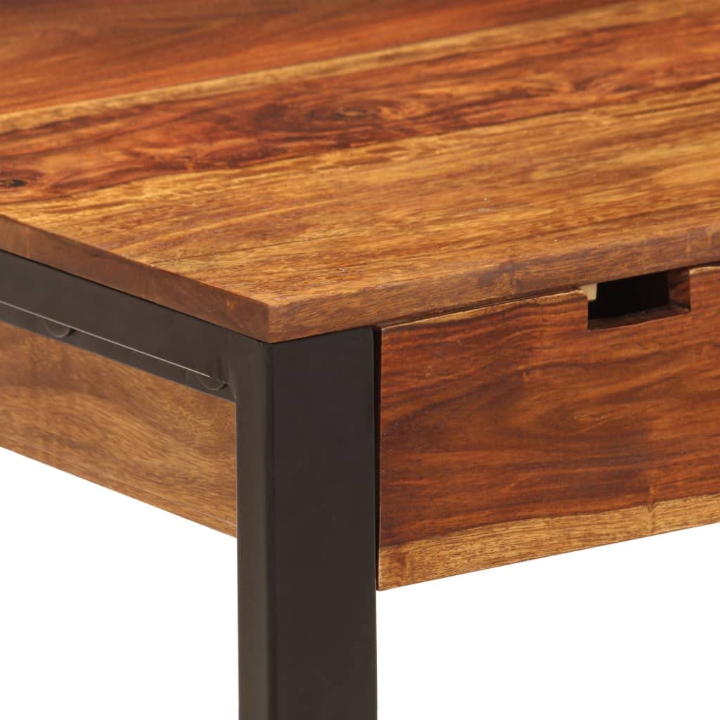 Retro Wooden Desk Computer Desk, with 2 Drawers and Keyboard Shelf, Durable Standing Desk Gaming Desk, Console Table Side Table Home Office Desk Writing Table, 43.3" x 21.7" x 30.7", Brown