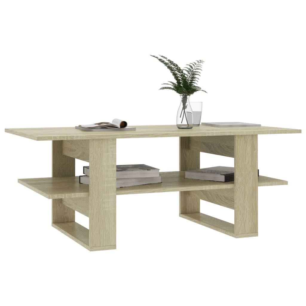 QJBSAVVA Coffee Table Sonoma Oak 43.3"x21.7"x16.5" Engineered Wood,Industrial Tables Floor Standing Table Cocktail Table Suitable for Meeting Rooms, Reception Rooms, Offices