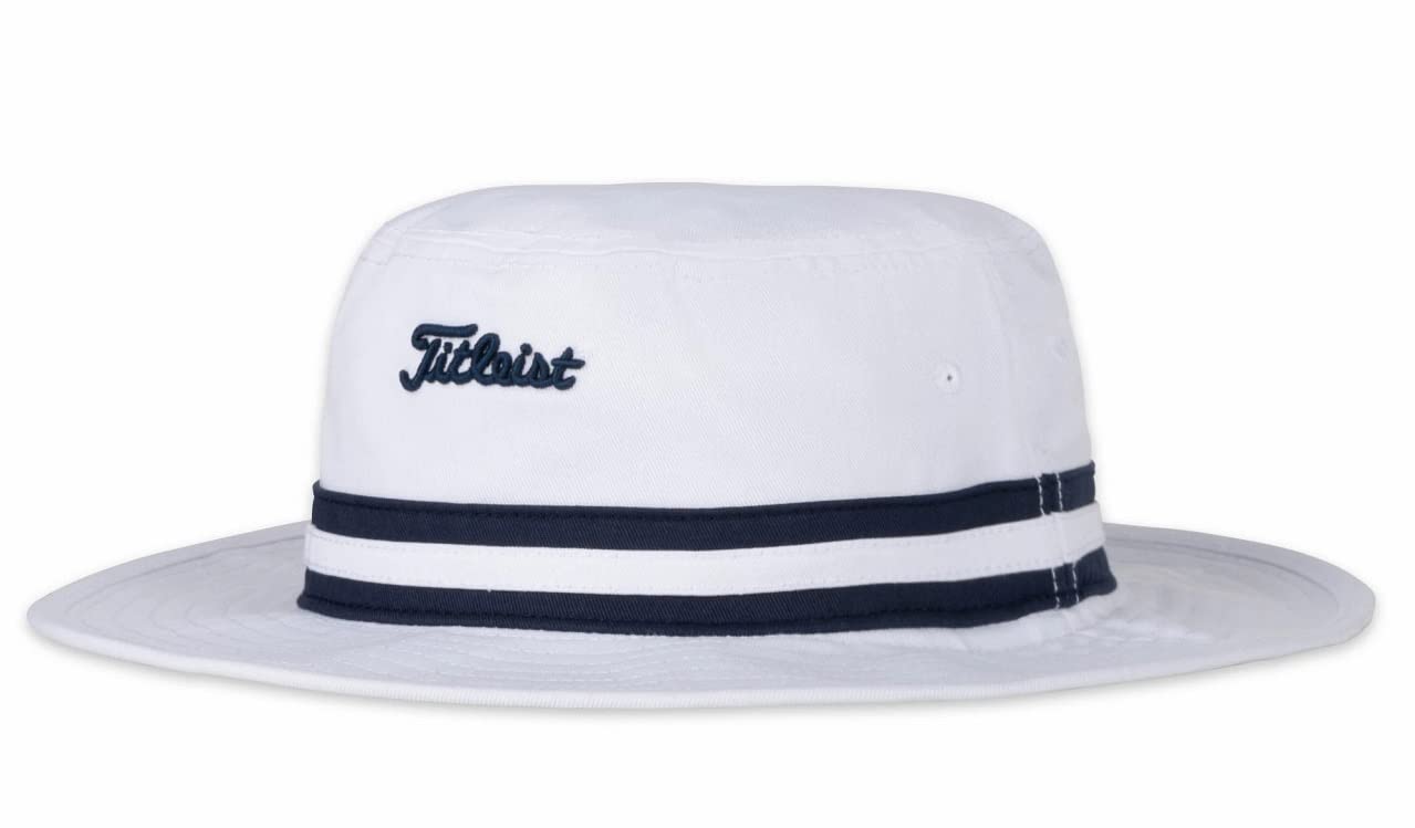 Titleist Golf Cotton Stripe Bucket White/Navy Medium/Large