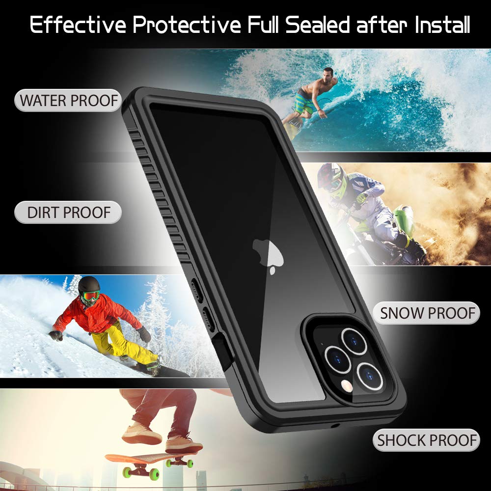 Temdan Waterproof iPhone 12 Pro Max Case,Clear Sound Quality Built-in Screen Protector IP68 Waterproof Full Body Heavy Duty Shockproof Waterproof Case for iPhone 12 Pro Max 6.7inch-2020