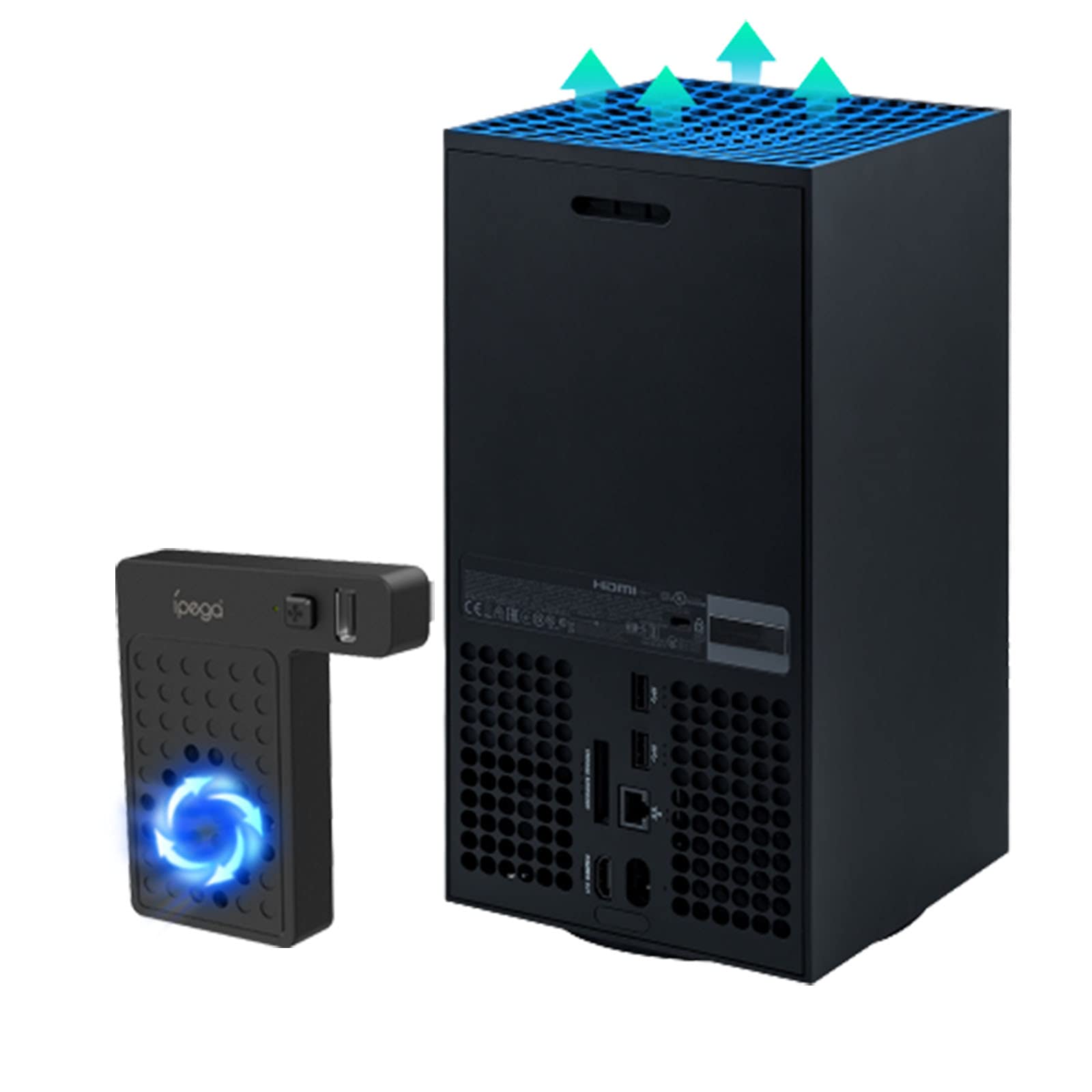 Xbox Series X Console Cooling Fan, Megadream USB Powered Cooling Fan Cooler Standing Mount with External USB Hub Port, On/Off Switch, Only Compatible with Xbox Series X Console