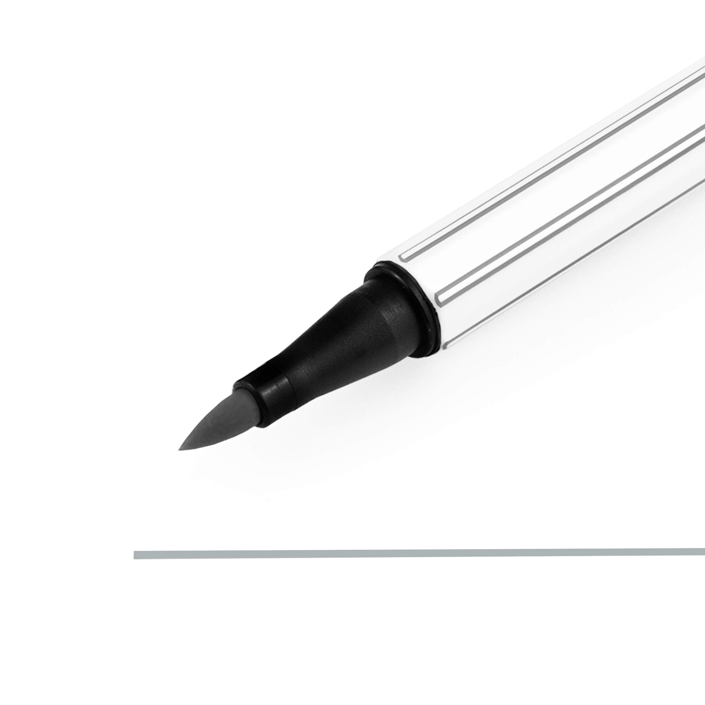 STABILO - Pen 68 Brush Felt Tip Pen - 1-3mm - Black, Brown, Grey - Pack of 3