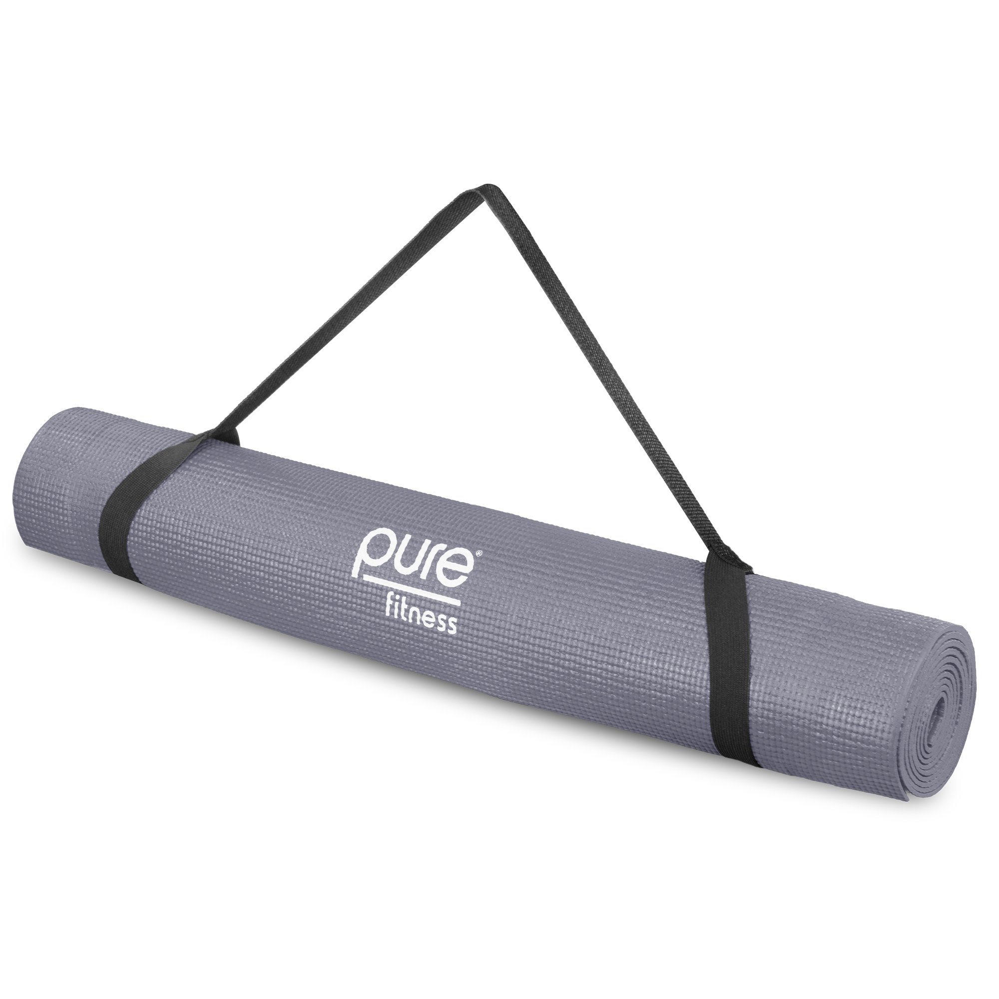 Pure Fitness 3.5mm Non-Slip Yoga Mat with Carry Strap - Charcoal