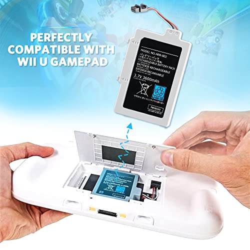 Xahpower Battery Replacement Rechargeable Battery Pack for Wii U Gamepad, 3600 mAh Battery for Nintendo Wii U Gamepad Remote Controller