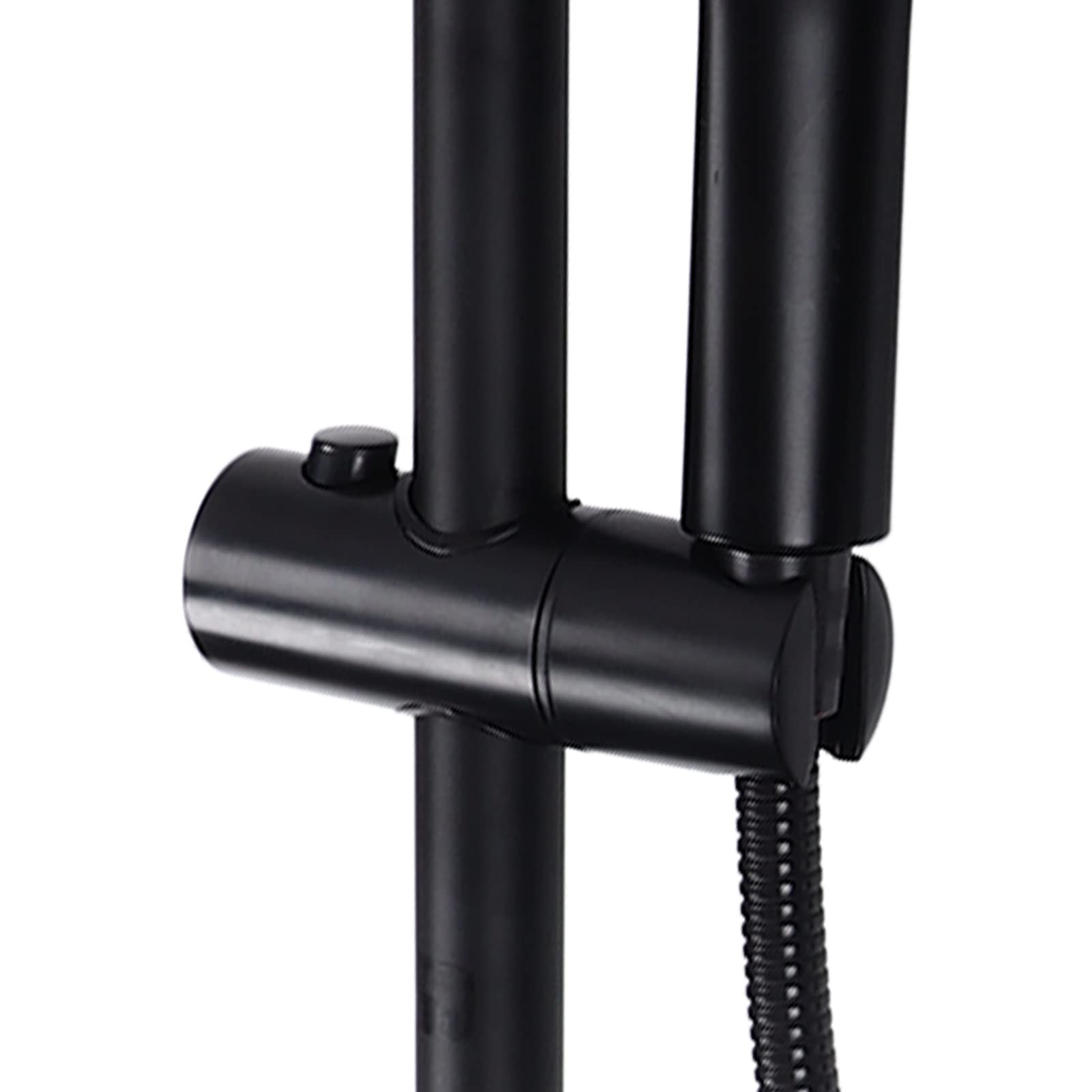 REUIQU shower head, Shower Heads with Handheld Spray Combo, shower head with handheld, G1/2 Shower Combo Set Multifunctional Shower Head System Black Bathroom Shower Kit for Hotel