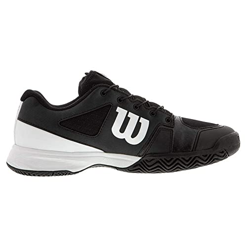 Wilson Rush PRO JR QL Tennis Shoes, Black/White/Black, 4 US Unisex Big Kid