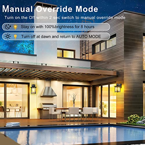 XANGQAN 2 Pack Motion Sensor Outdoor Wall Lights, Dusk to Dawn Lighting, Led Exterior Light Fixture, Anti-Rust Lantern for Front Porch, Waterproof Black Outdoor Wall Sconce for House Garage Patio