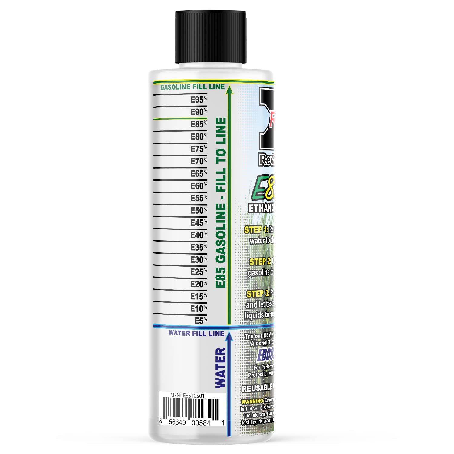 REV X E85T0501 E85 Gasoline Tester - Easy to Use Ethanol Test Kit