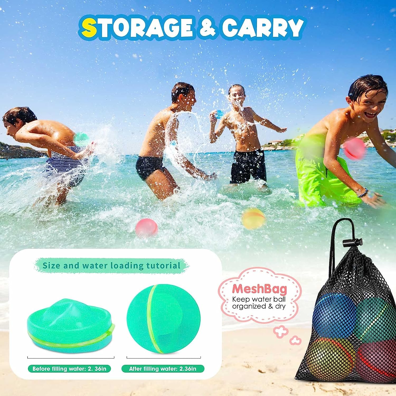 Reusable magnetic water balloons