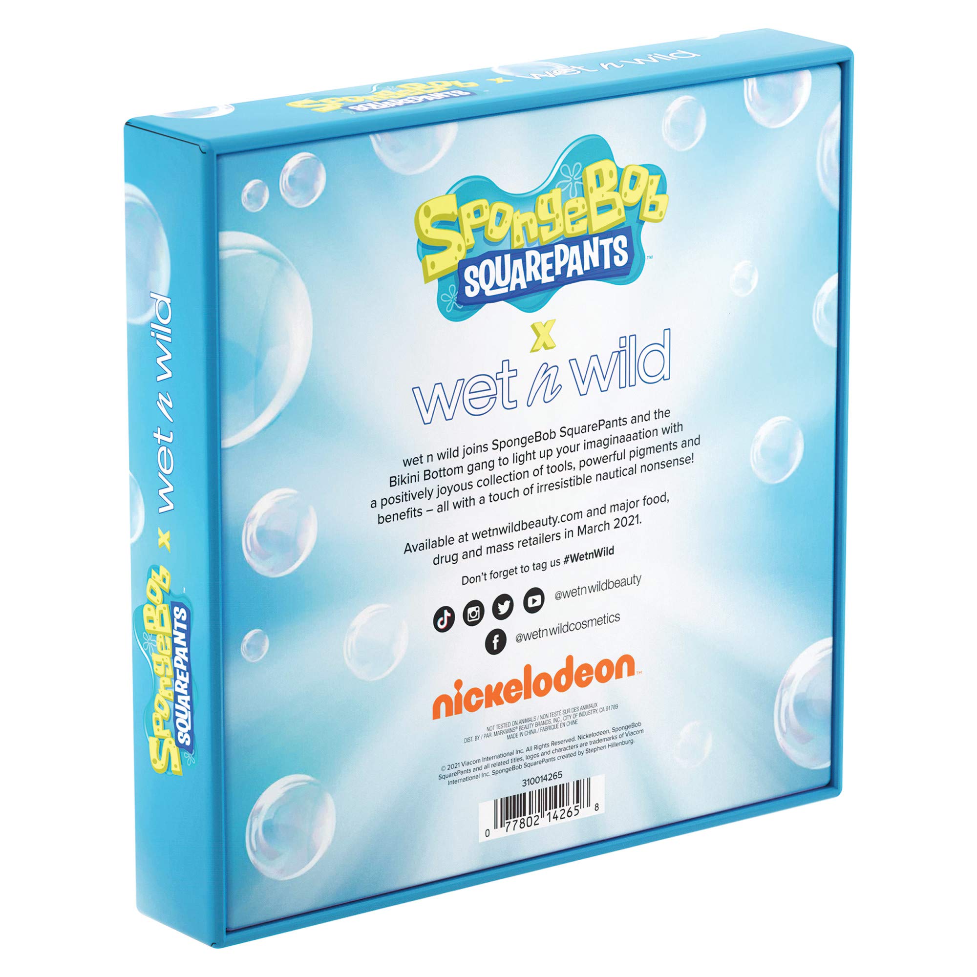 wet n wild SpongeBob Squarepants Makeup Collection PR Box - Makeup Set with Versatile Brushes, Unique Sponges,Vibrant Buildable & Blendable Palettes, Cruelty-Free & Vegan