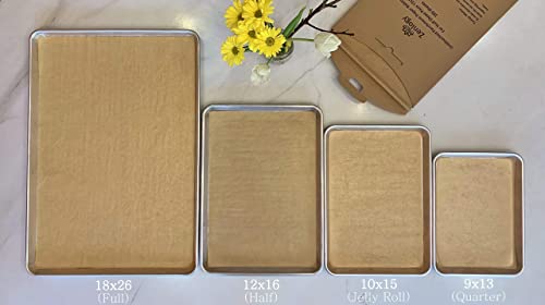 Zenlogy 9x13 Parchment Paper (100 sheets) - Unbleached, High Heat, Non-stick, Pre-cut Baking Paper for Quarter Sheet Pans - Great for Baking, Roasting, Wrapping, Dehydrator, and so much more