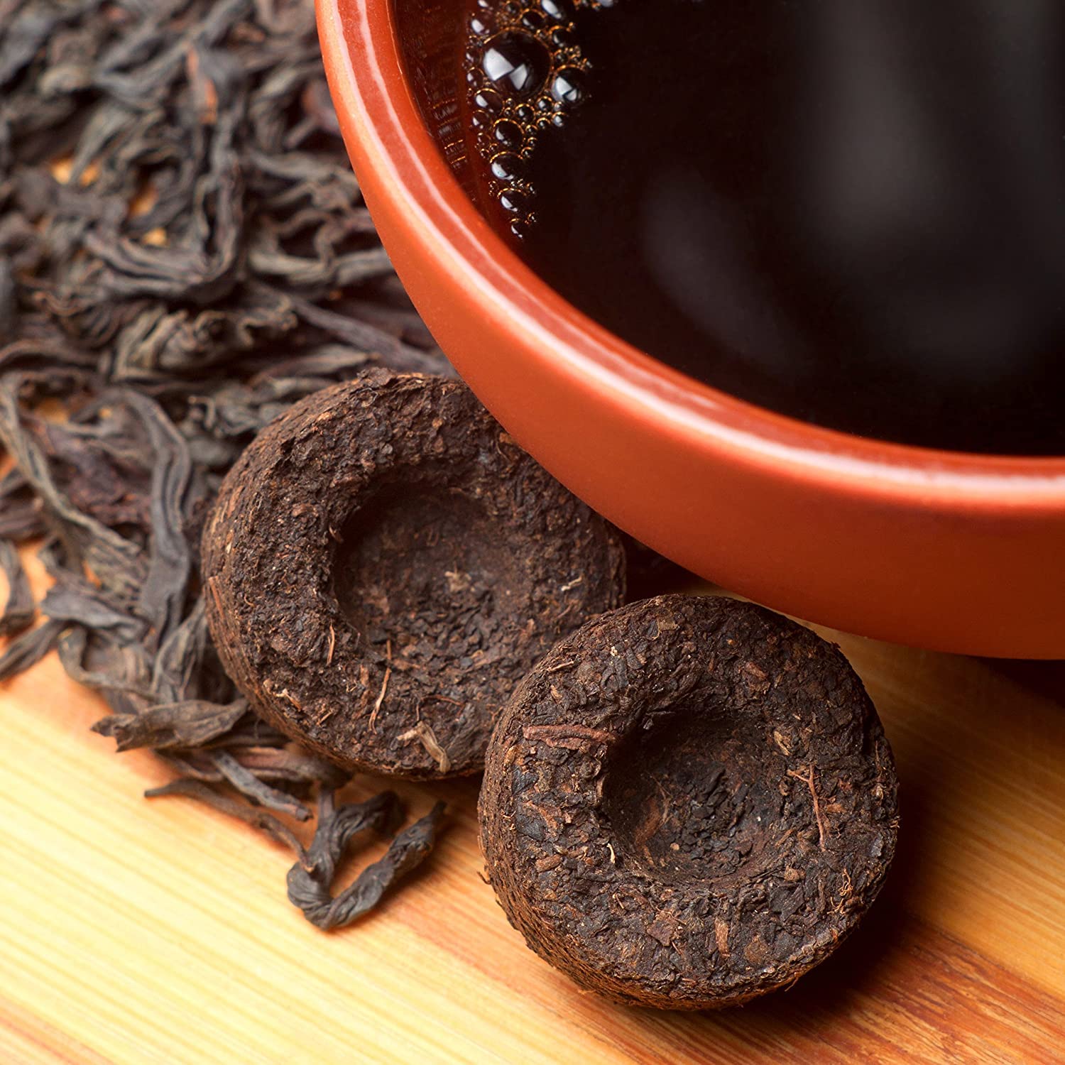 Pu-erh Tea Ball Cakes (20-pack), 20 Pu'er Tea Tuo Cha Bird's Nest Shape Cakes, Fermented Loose Leaf Pu erh Tea, 60+ Servings in Square Black Metal Tin